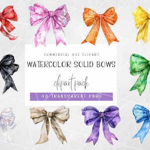 Watercolor Coquette Bow Clipart | Pink Ribbon Bow PNG Digital File ...