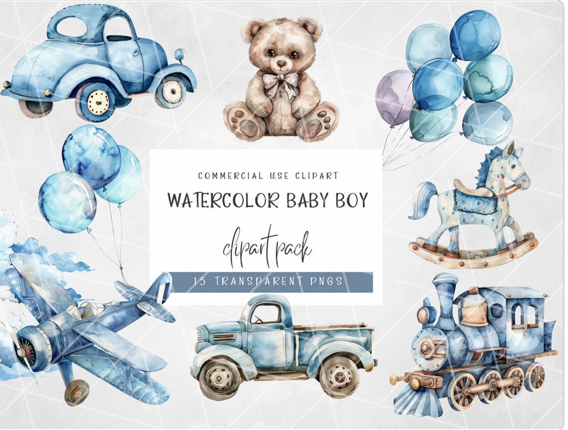 Watercolor Baby Shower Clipart Bundle | Woodland Animal Clipart ...