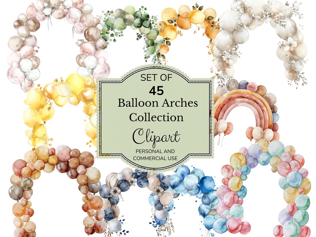 Watercolor Rainbow Balloon Clipart | Birthday Party Clipart | Balloon ...