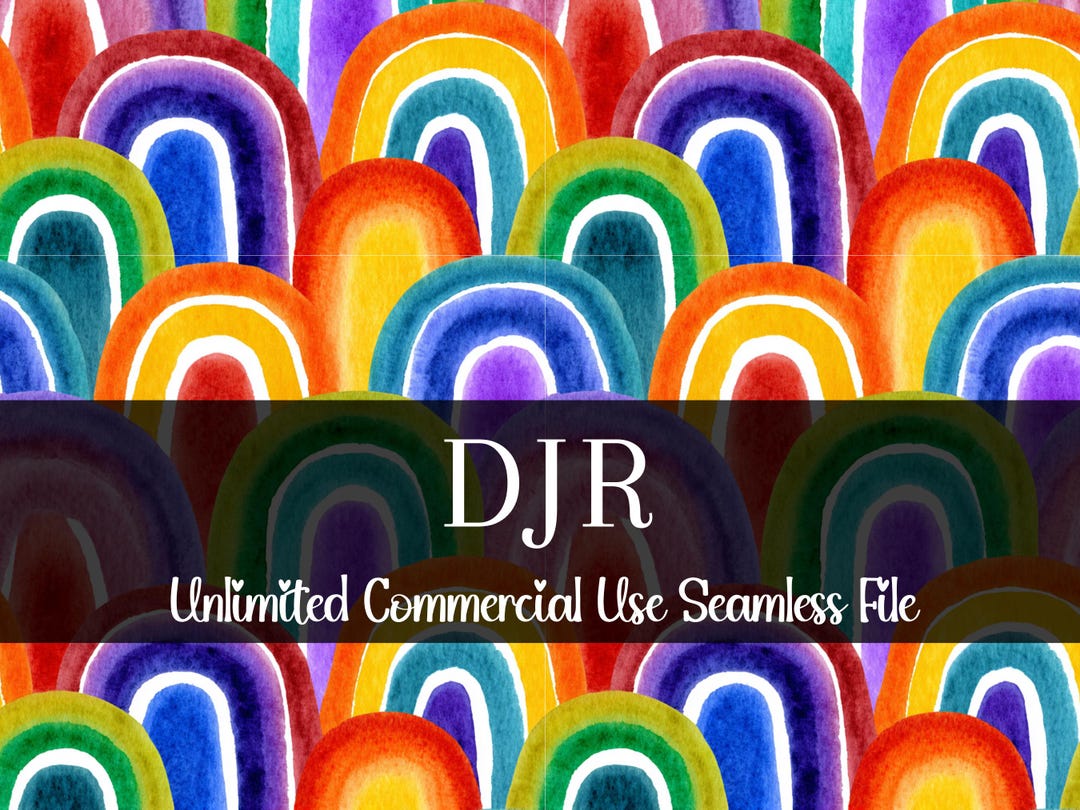 Vibrant Watercolor Rainbow Seamless Pattern | Rainbow Digital Paper ...