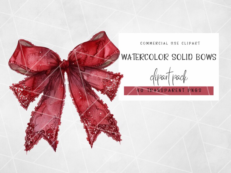 Watercolor Coquette Bow Clipart | Pink Ribbon Bow PNG Digital File ...