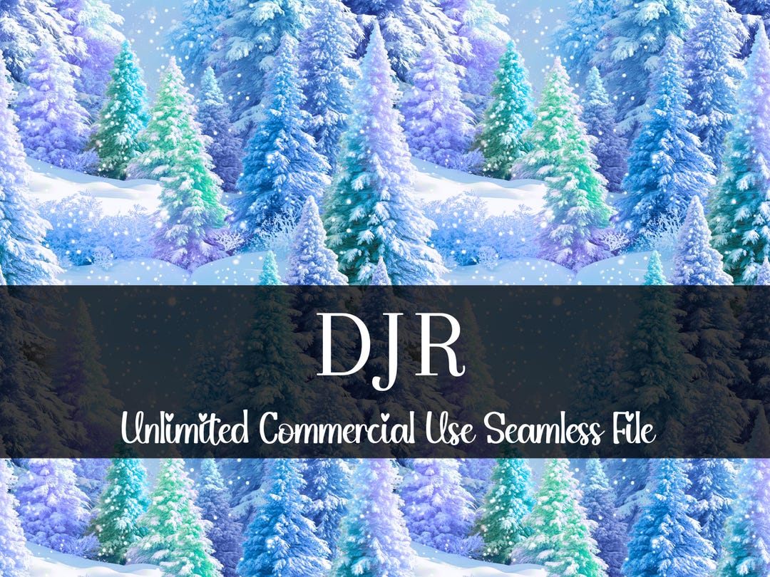 Pastel Blue Evergreen Tree Seamless Pattern | Watercolor Holiday ...