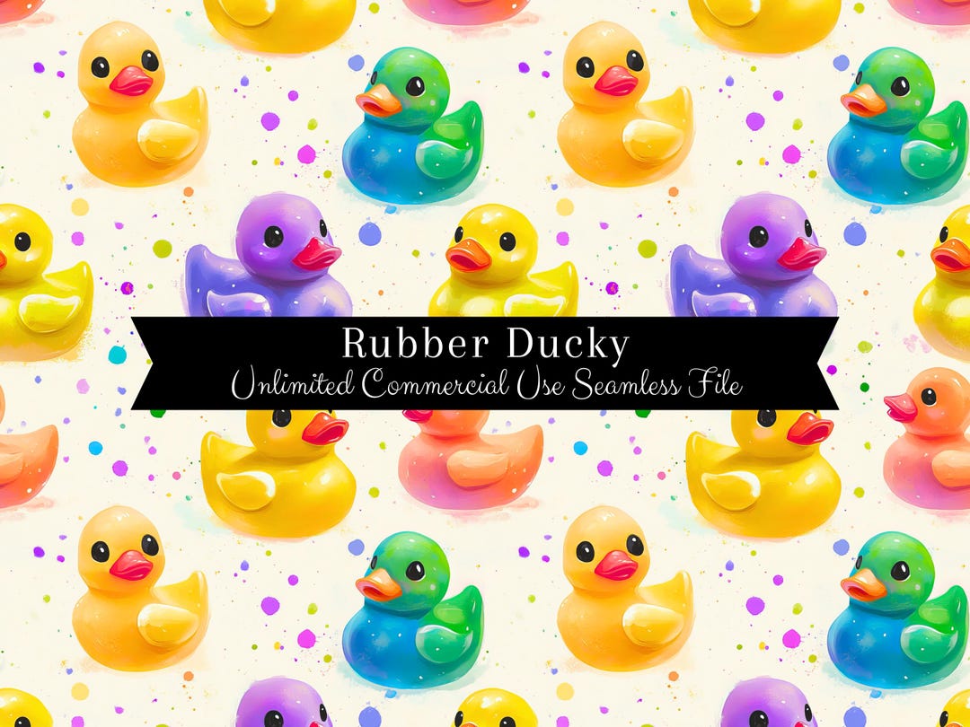 Rubber Ducky Seamless Pattern | Watercolor Duck Digital Paper ...
