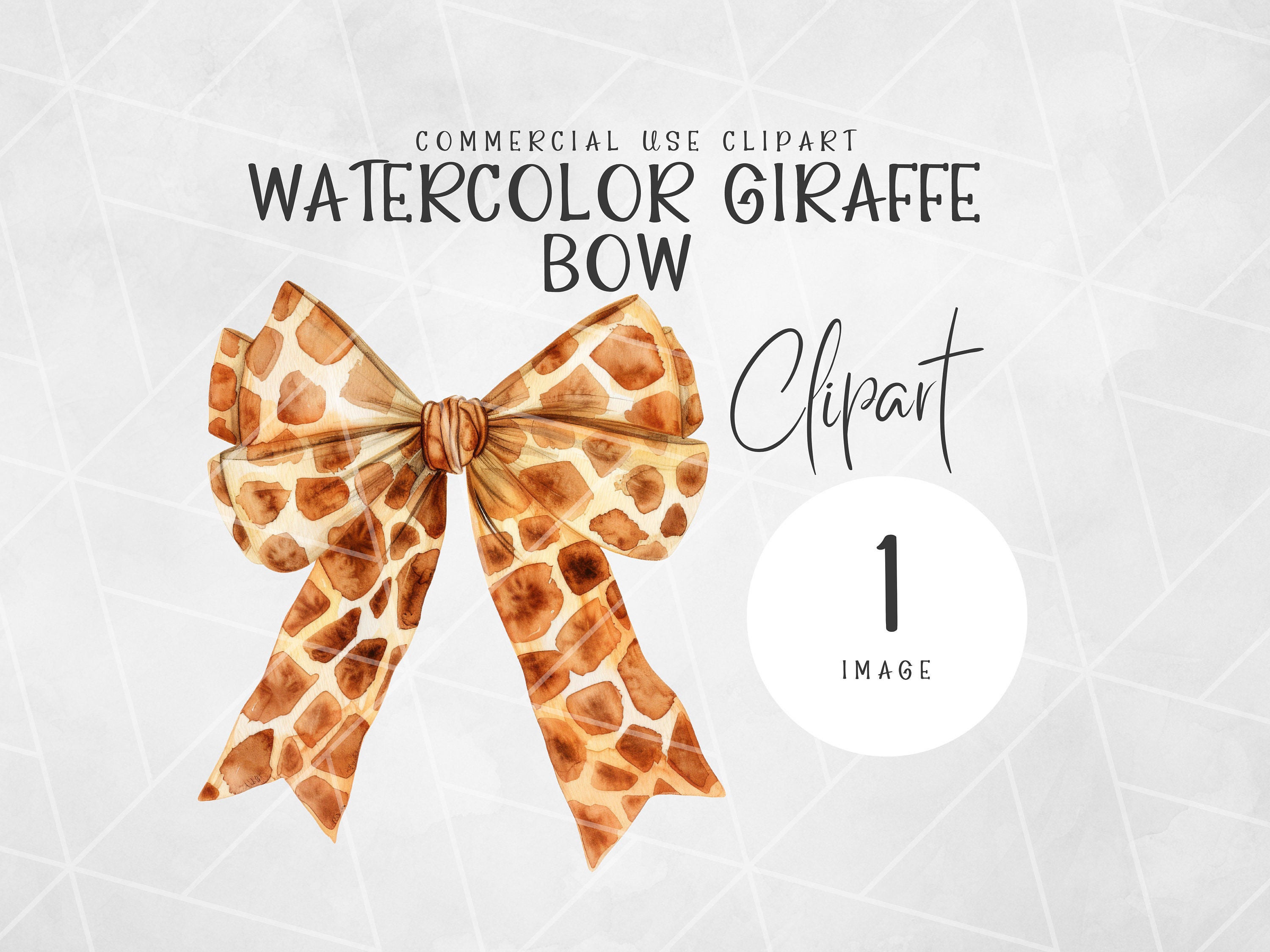 Watercolor Coquette Giraffe Bow Clipart | Animal Print Bow Clipart ...