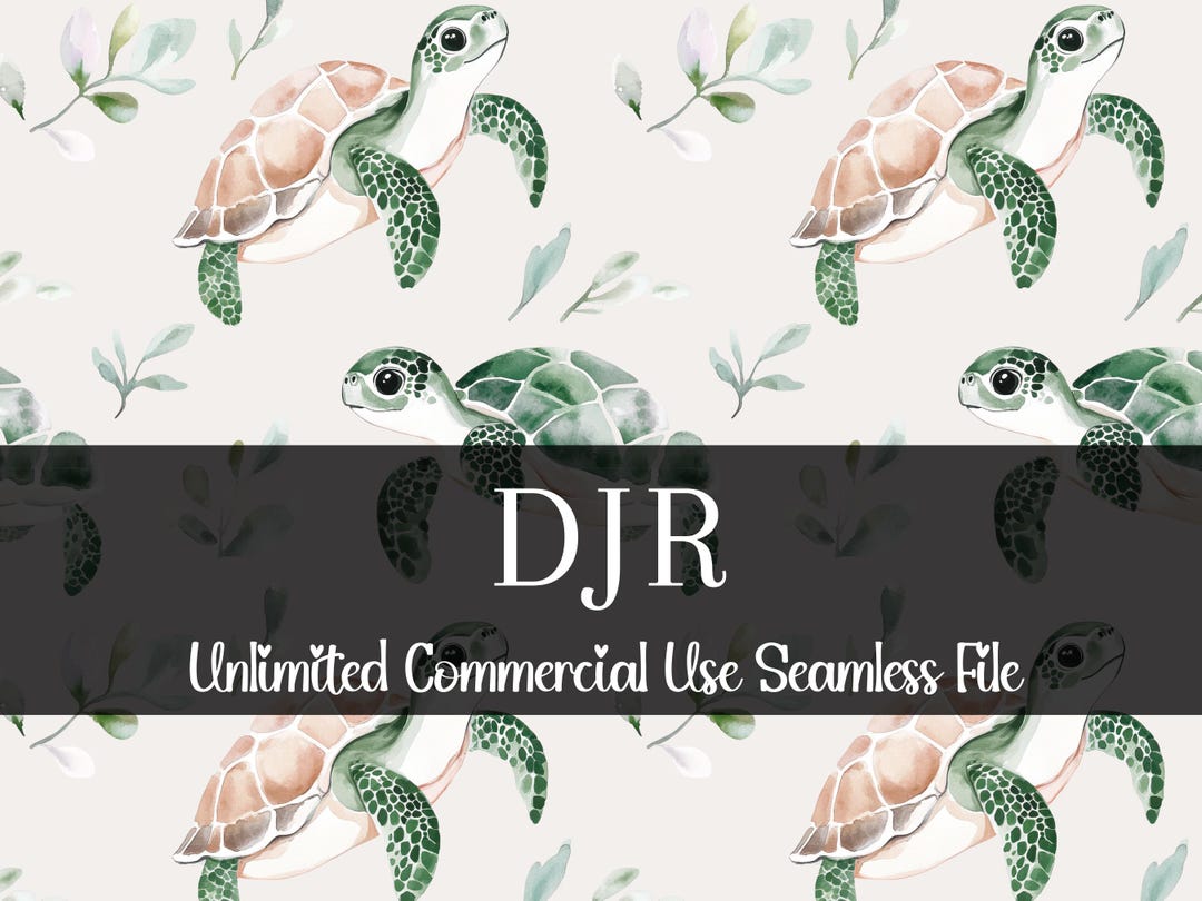 Sea Turtle Seamless Pattern | Watercolor Sea Turtle Digital Paper ...