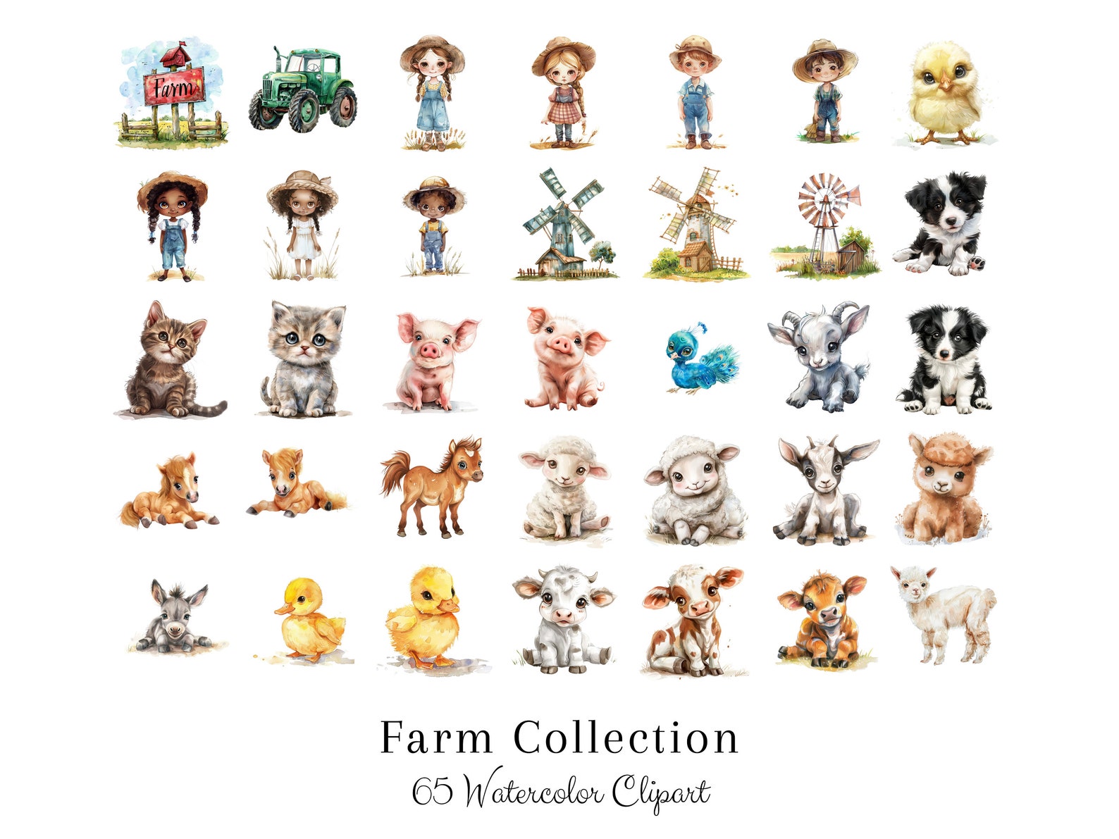 Baby Farm Animals Clipart Baby Shower Clipart Nursery Clipart Farm ...