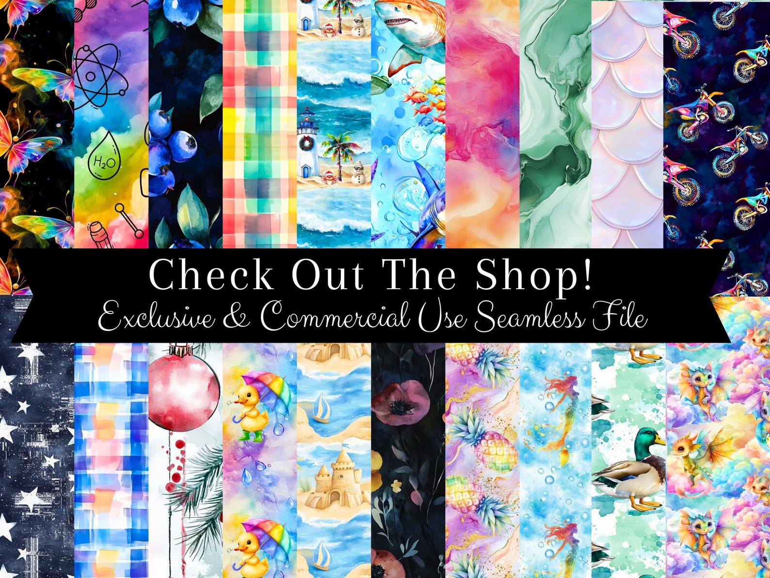 Northern Lights Seamless File, Digital Fabric Design, Printable Pattern ...