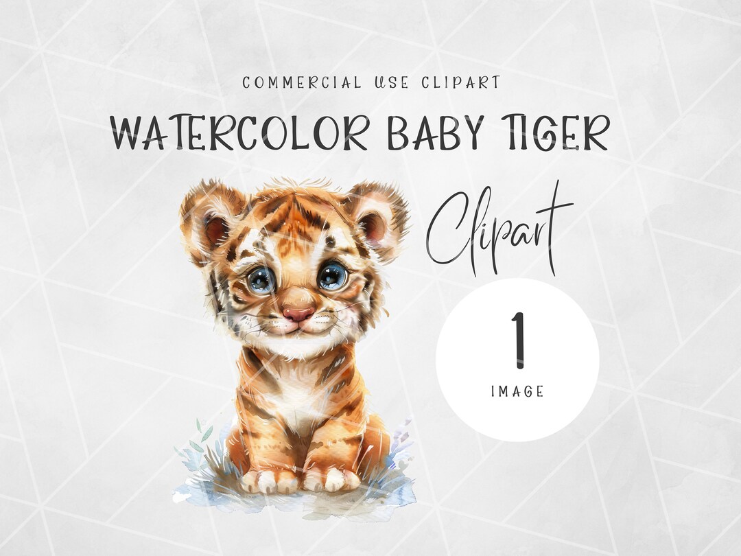Watercolor Sweet Baby Tiger Clipart | Baby Animals Png | Nursery Wall ...