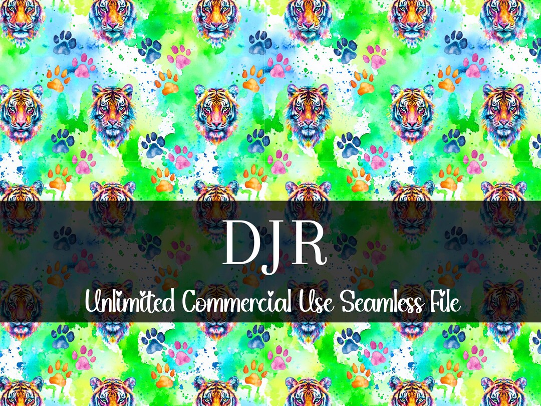 Tiger Seamless Pattern | Watercolor Jungle Tiger Digital Paper ...