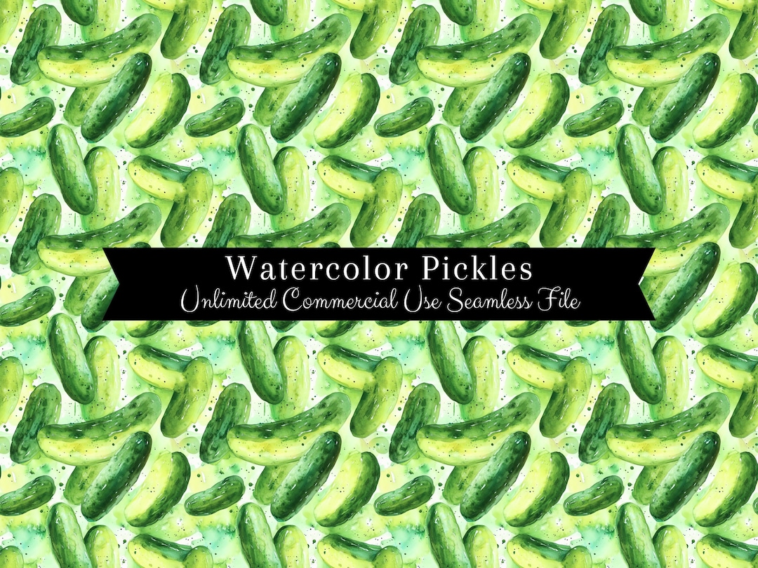 Watercolor Pickle Seamless Print | Pickle Seamless Pattern | Commercial ...