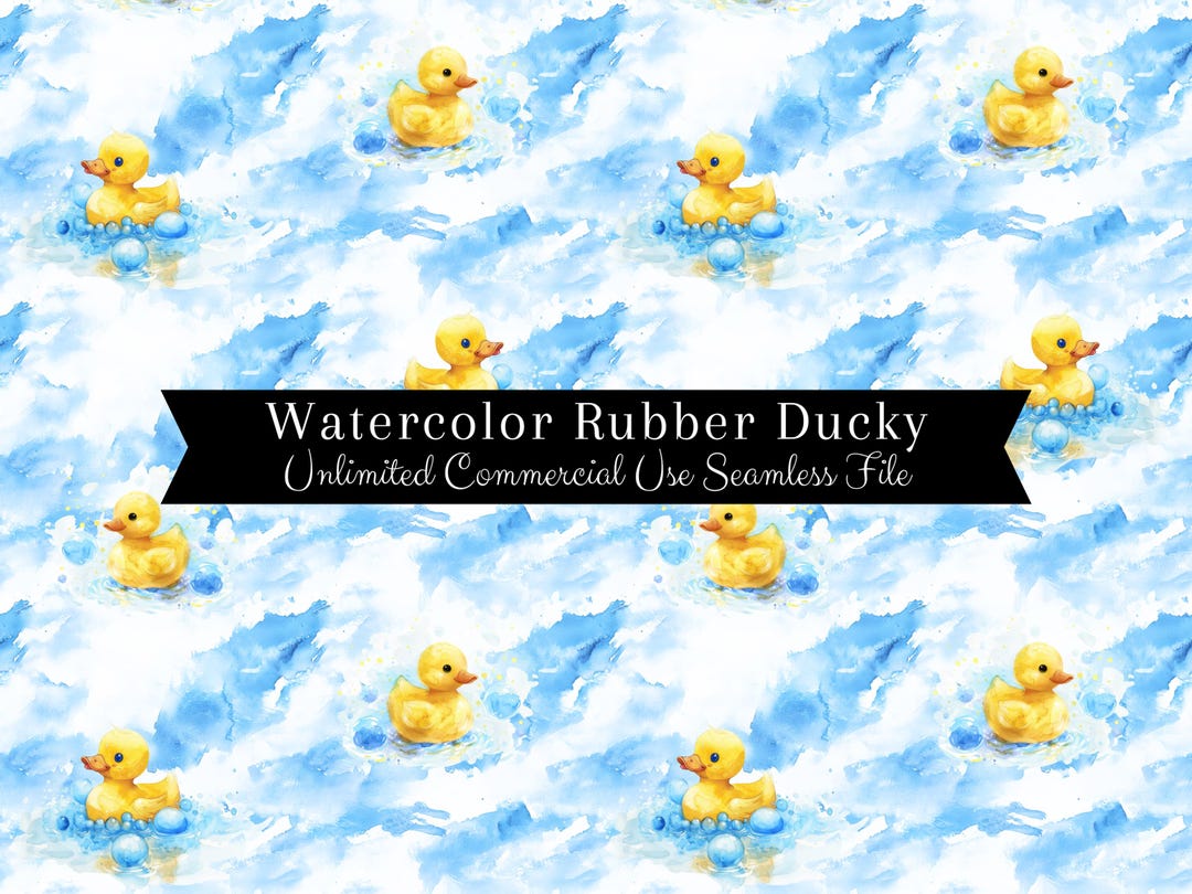Rubber Ducky Seamless Pattern | Watercolor Duck Digital Paper ...