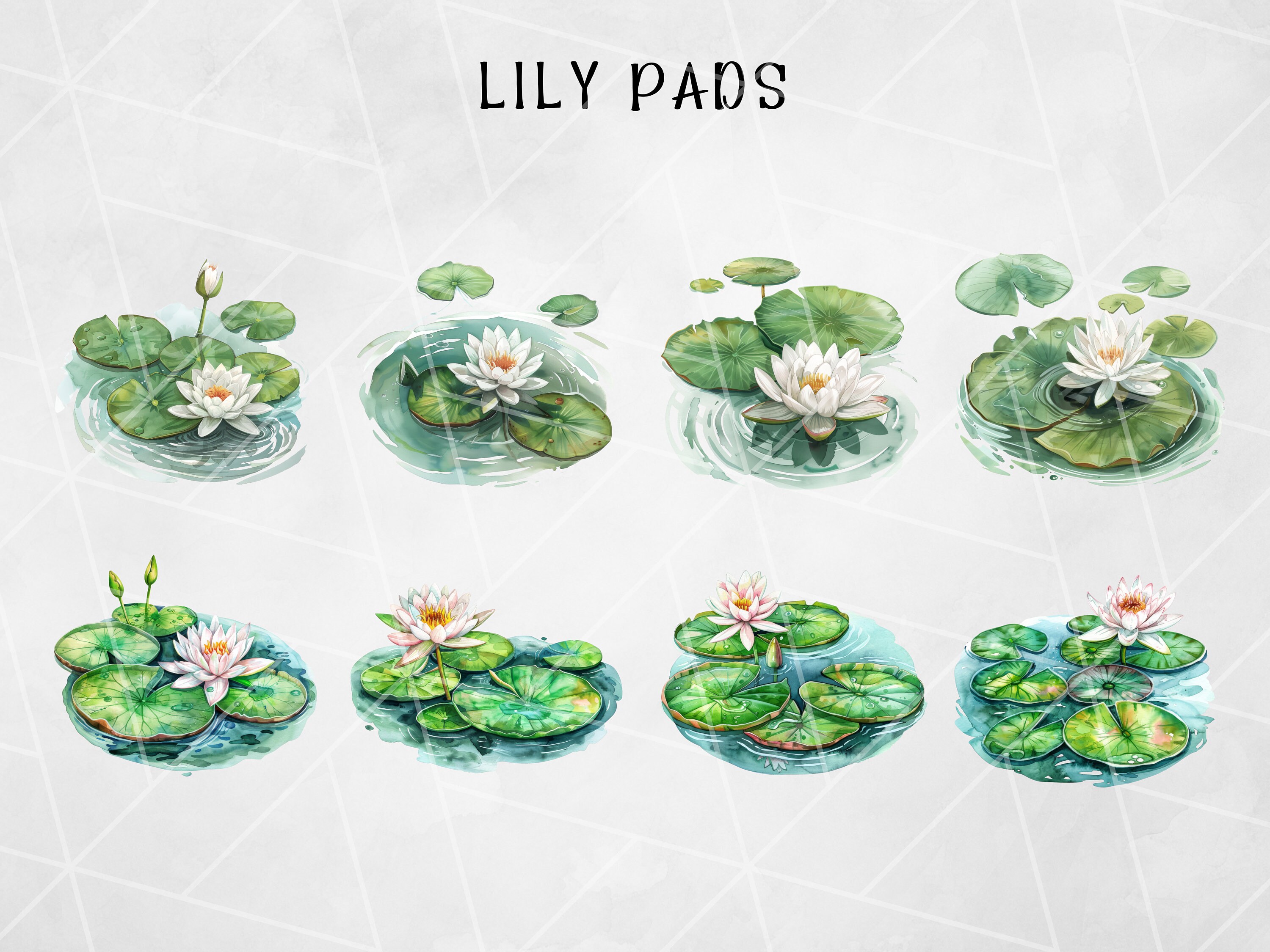 Watercolor Cute Baby Frog Clipart Frog on Lily Pad Pond Clipart Animal ...