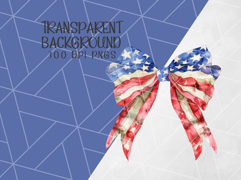 Watercolor Patriotic Bow Clipart | 4th of July Bow Clipart | Red White ...
