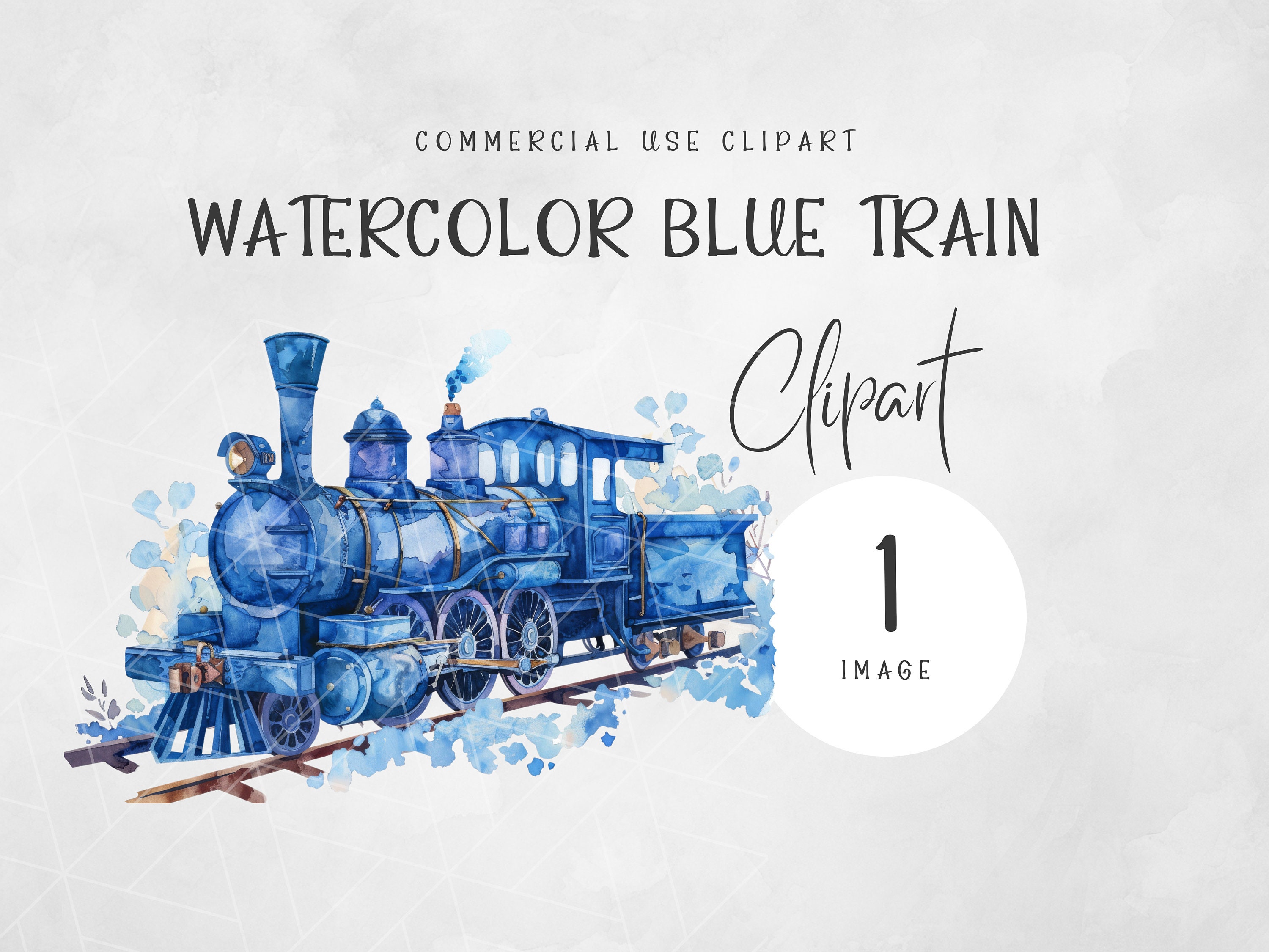 Watercolor Blue Baby Boy Train Clipart | Baby Boy Clipart | Nursery ...