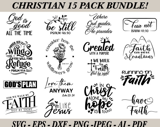 Christian Bundle SVG, Scripture Bundle, Instant Download, Bible Verse ...