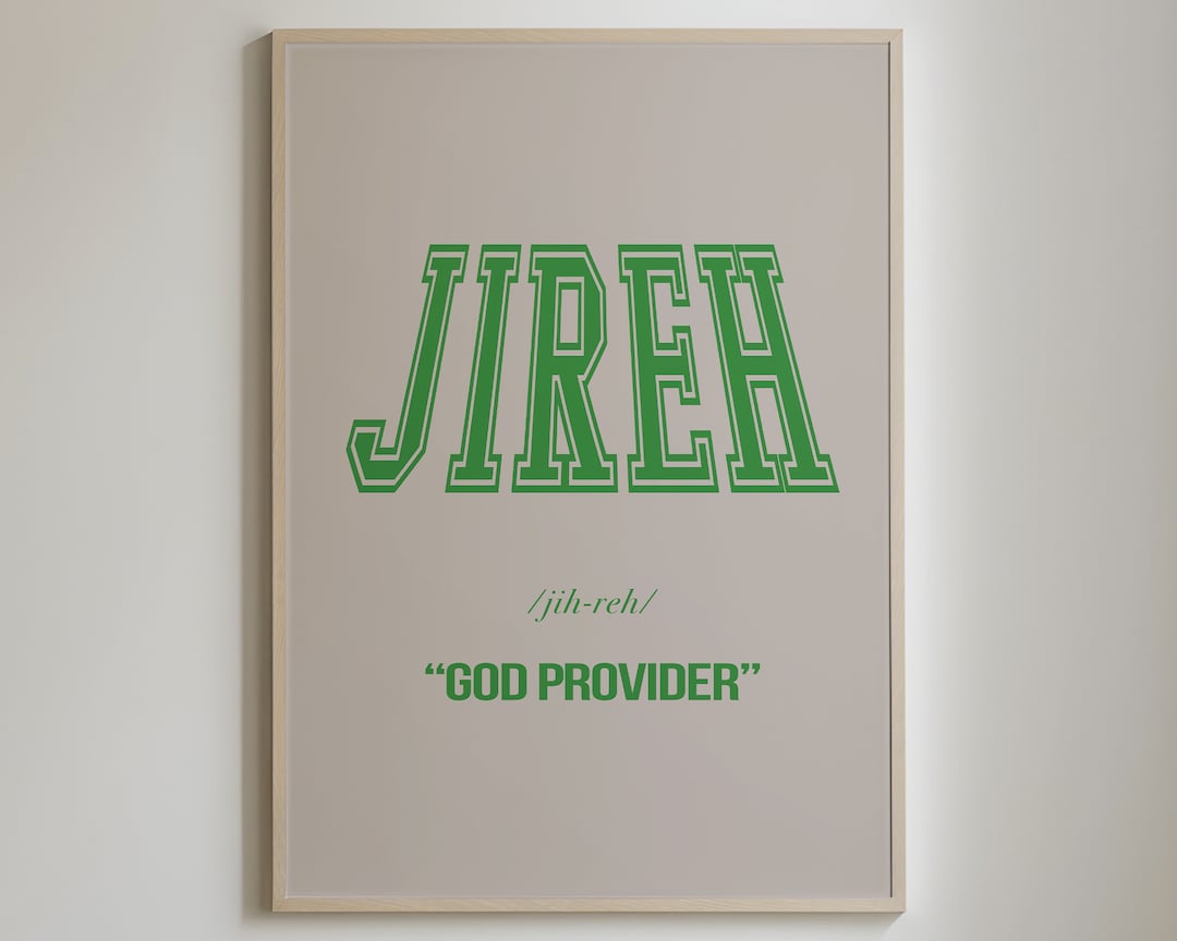 JIREH. GOD PROVIDER, Jesus Illustration Religious Christ Art, Wall ...