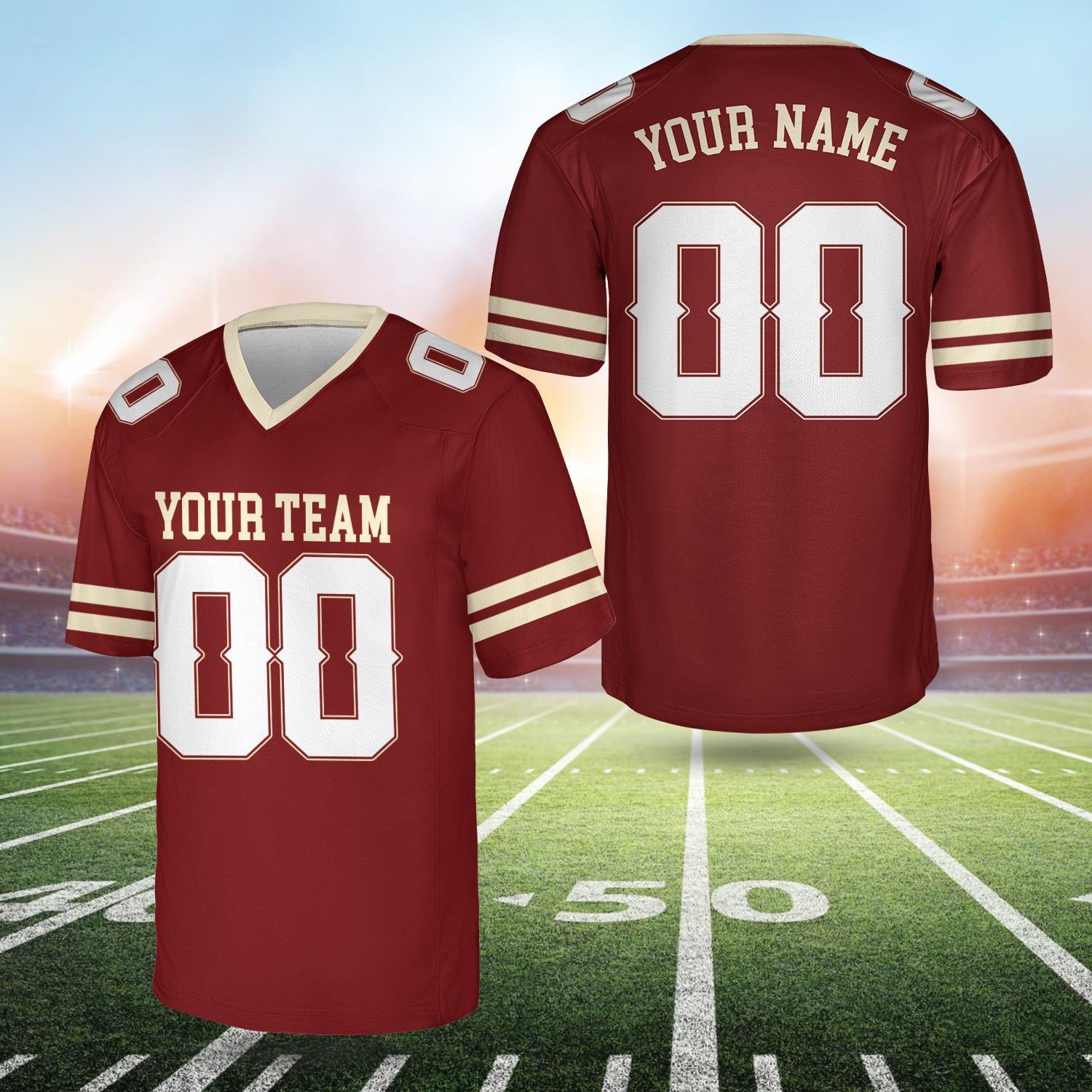 Personalized Football Team, Custom Team Name and Number Football Jersey ...
