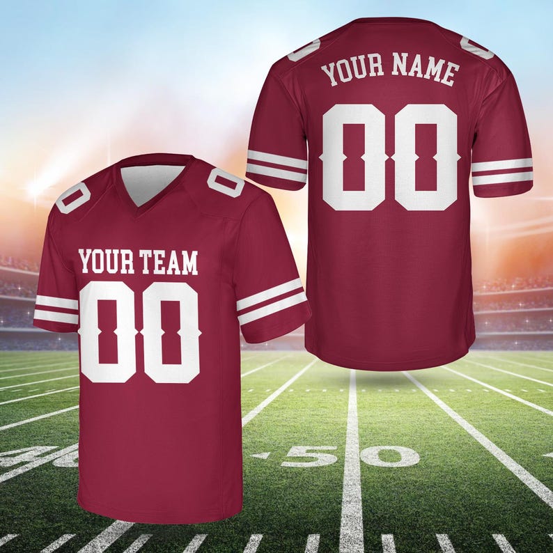 Personalized Football Team, Custom Team Name and Number Football Jersey ...