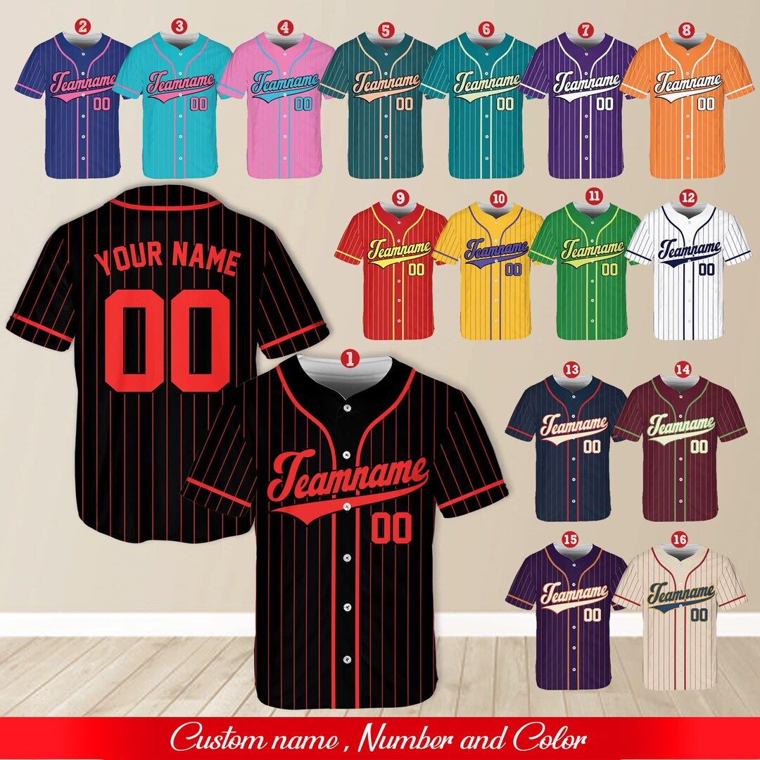 Custom Baseball Jersey, Personalized Team Name and Number Baseball ...