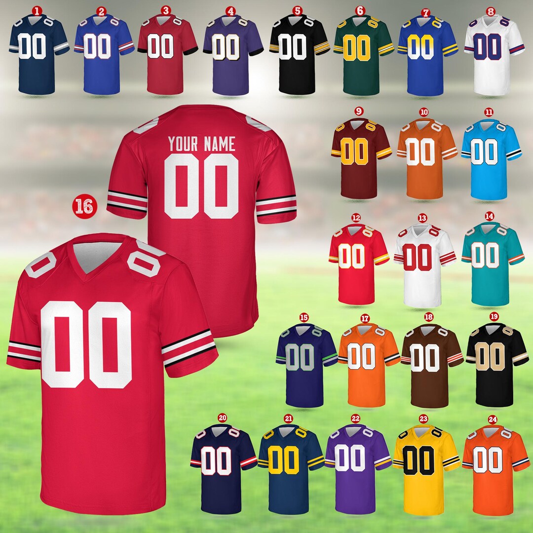 Personalized Football Team, Custom Team Name and Number Football Jersey ...
