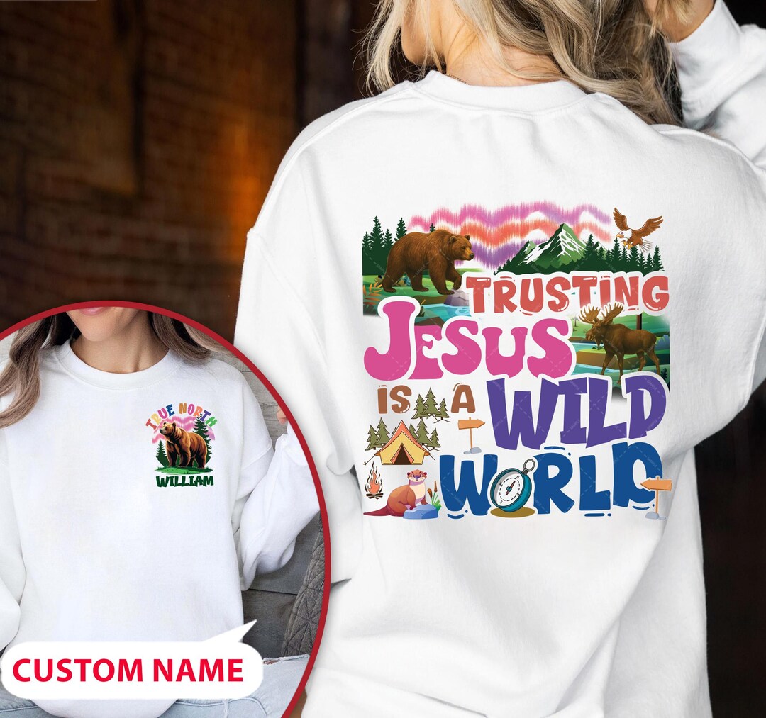 Trusting Jesus in a Wild World Shirt, Christian Camping Shirt, Bible ...