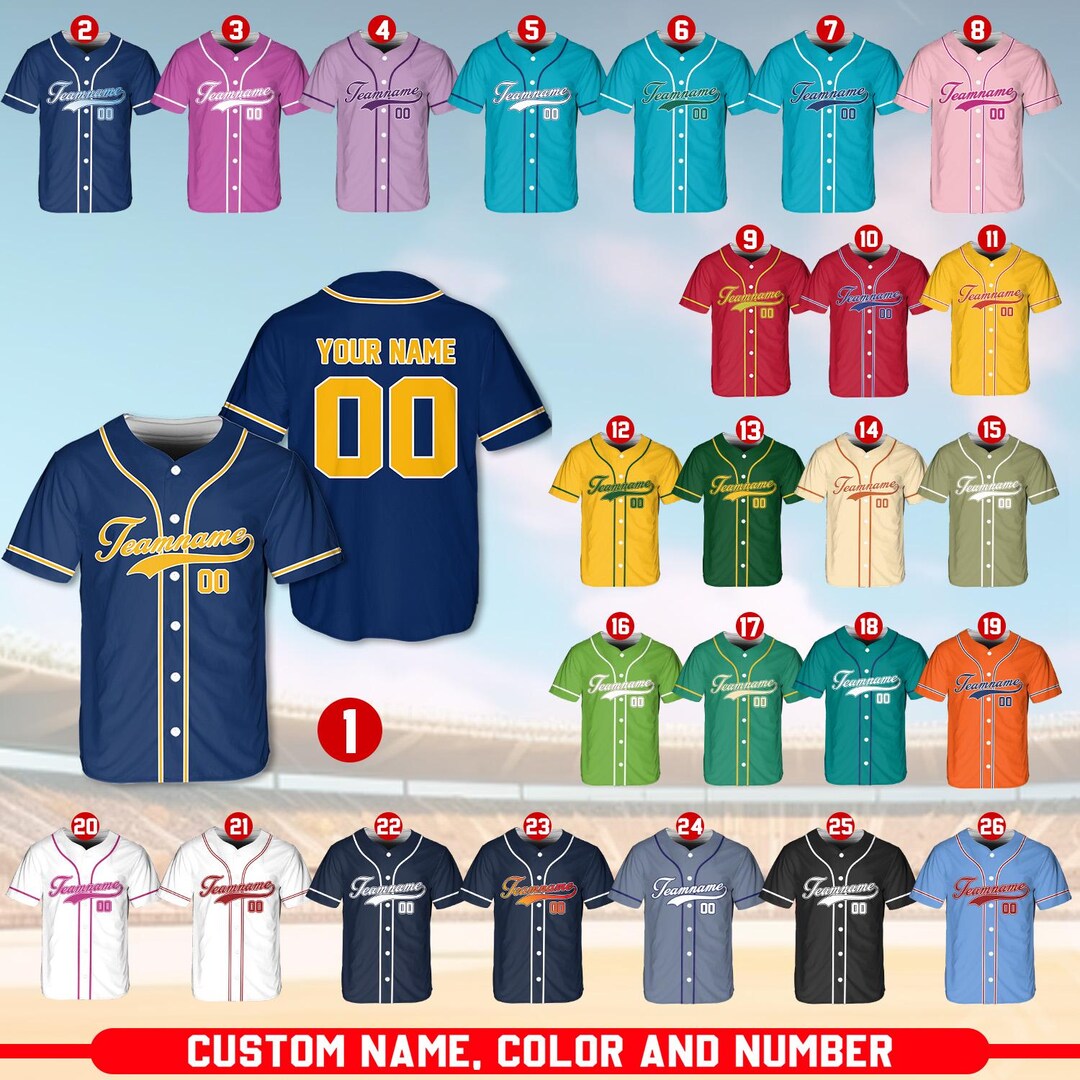 Custom Baseball Jersey, Personalized Team Name and Number Baseball ...