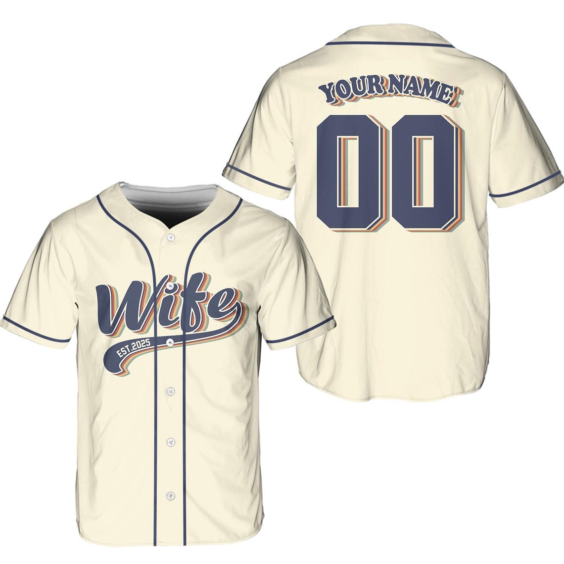 Personalized Wife Husband Baseball Jersey, Custom Matching Couple ...