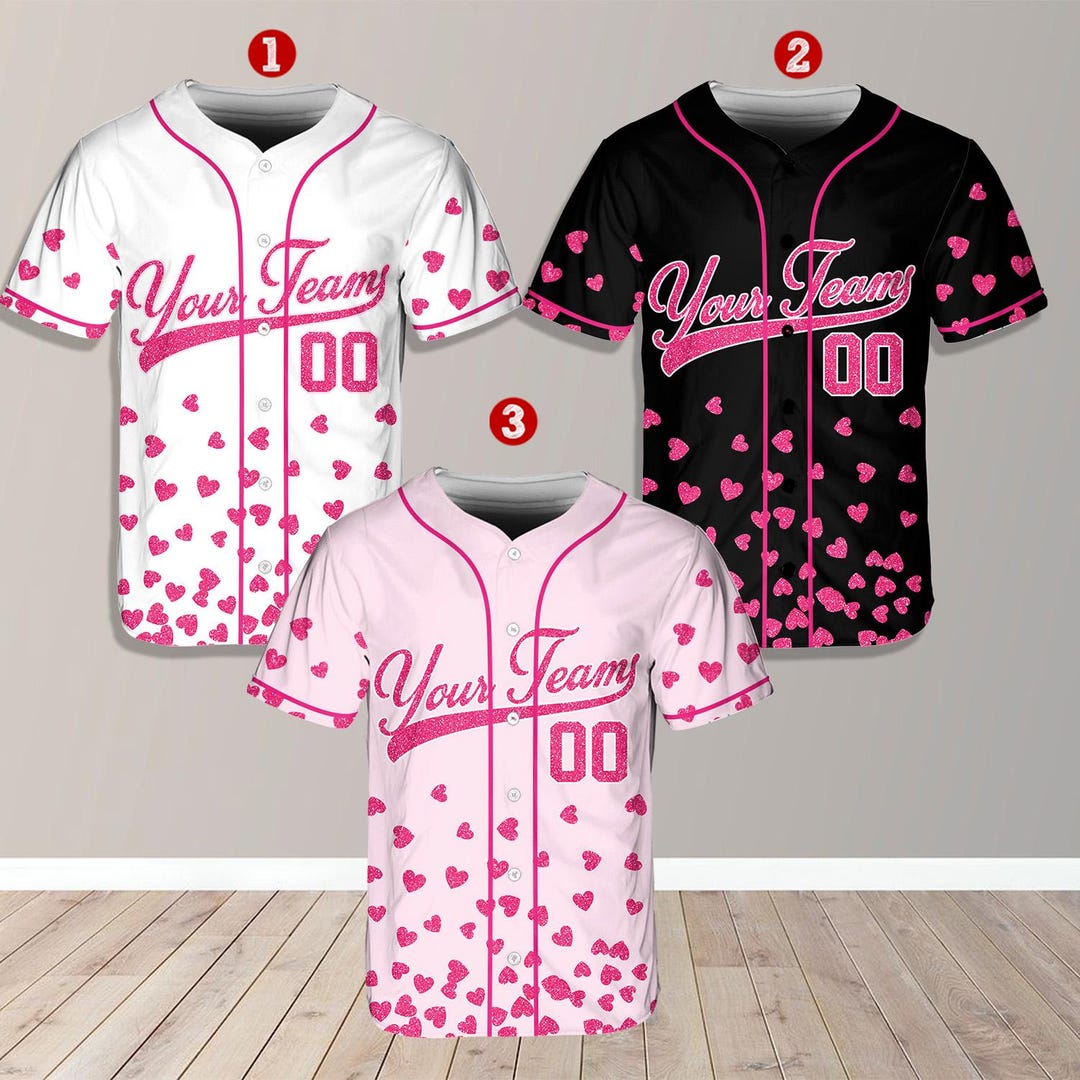 Personalized Valentine Baseball Jersey, Custom Couple Baseball Jersey ...
