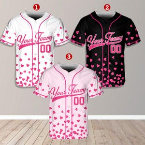 Personalized Valentine Baseball Jersey, Custom Couple Baseball Jersey ...