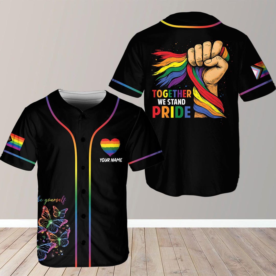 Personalized Pride Month Baseball Jersey, Custom Name LGBTQ+ Pride ...