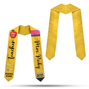 Custom Pencil Graduation Stole for Teachers, Graduation Gifts, Custom ...