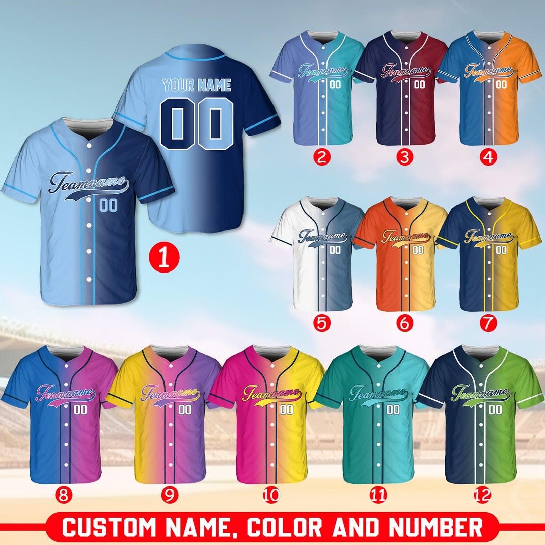 Custom Baseball Jersey, Personalized Team Name and Number Baseball ...