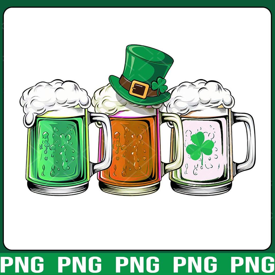 St. Patrick’s Day Beer PNG, Irish Beer Mug Clipart, Lucky Shamrock ...
