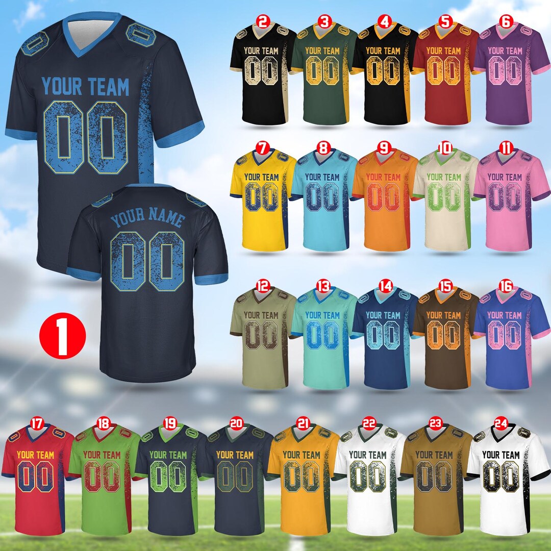 Personalized Football Team, Custom Team Name & Number Football Jersey ...