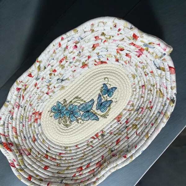 Fabric Wrapped Rope Baskets - Etsy