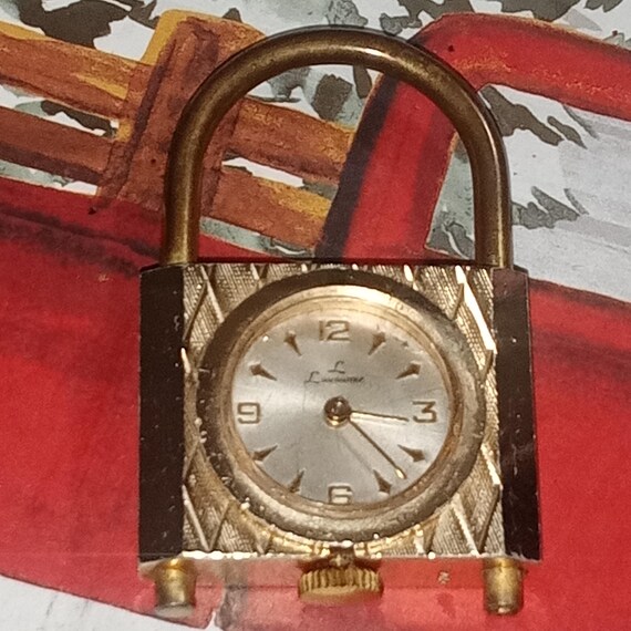 Golden Padlock Watch Pendant; Vintage Lousanne Swiss … - Gem