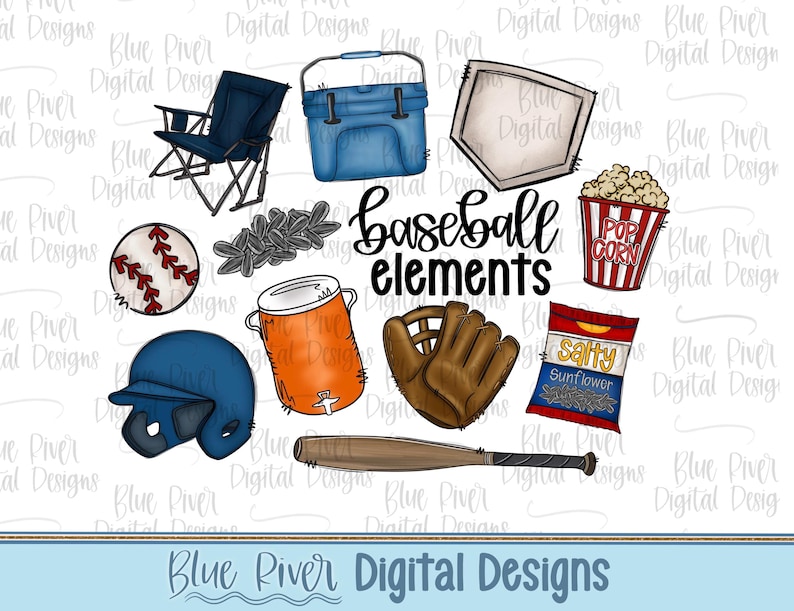 Baseball Clipart Digital Baseball Clip Art, Baseball Elements Baseball ...