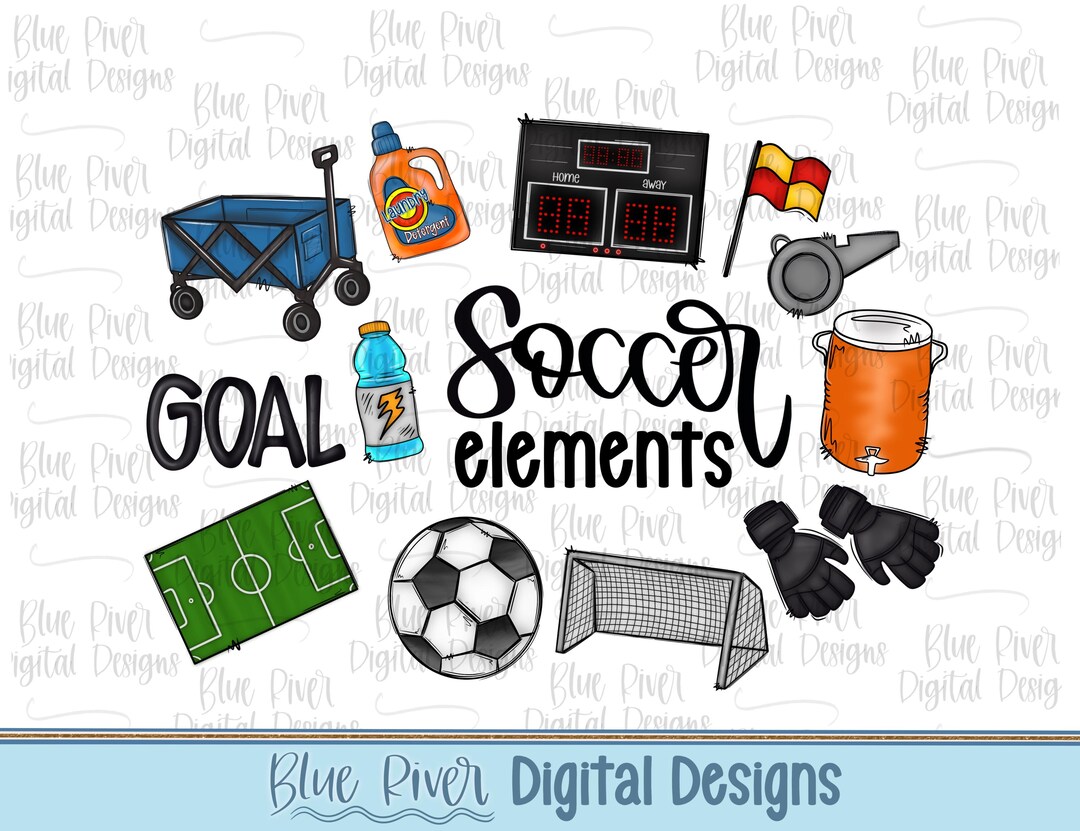 Soccer Clipart Digital Soccer Ball Clip Art, Soccer Elements Soccer ...