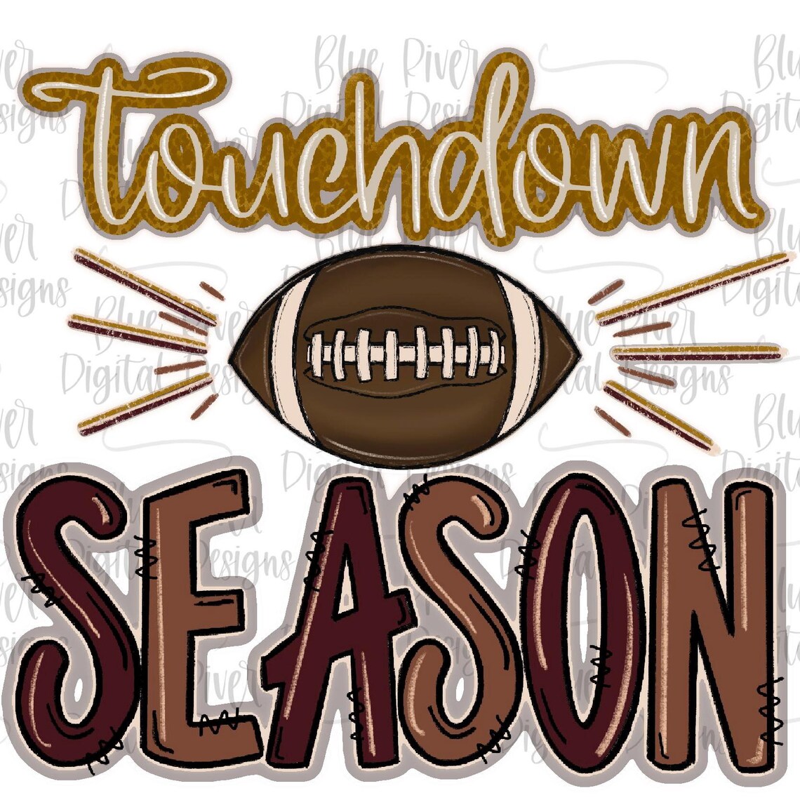 Touchdown Season Png, College Football Png, Handdrawn Football Png ...