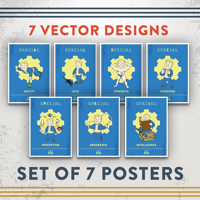 FALLOUT SPECIAL POSTERS | Set of 7 Posters | Vector Design High Quality ...