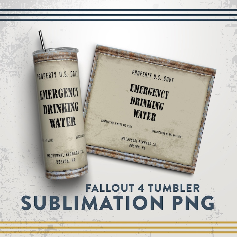EMERGENCY DRINKING WATER Tumbler Fallout 2025 Sublimation - Etsy