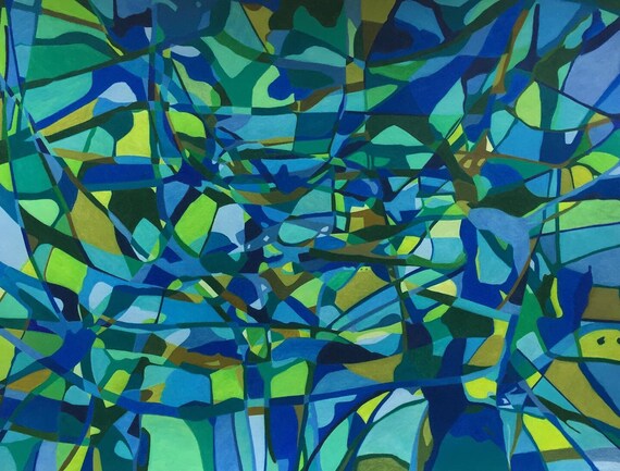 COLORS of the SEA Colored Pencil Abstract Painting - Etsy