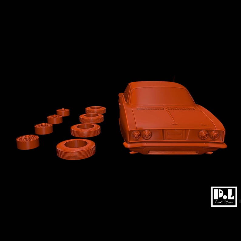 Chevrolet Corvair Monza (1969) Car Model Kit — 3D Print STL OBJ Files ...