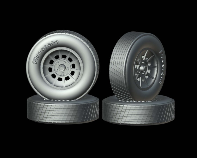 American Racing Vector General Lee Wheels Rims and Tires Set 1/87 1/64 ...