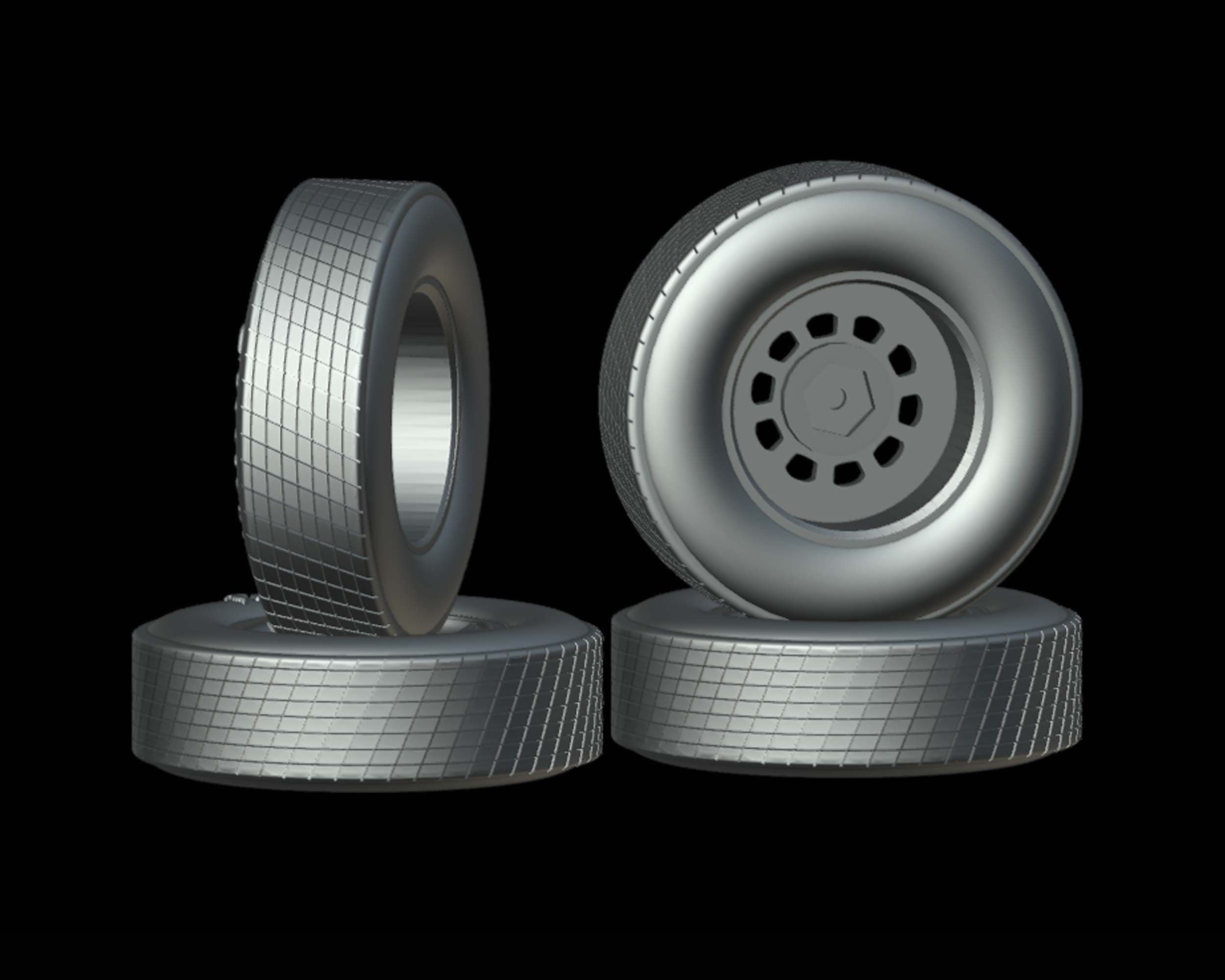 American Racing Vector General Lee Wheels Rims and Tires Set 1/87 1/64 ...