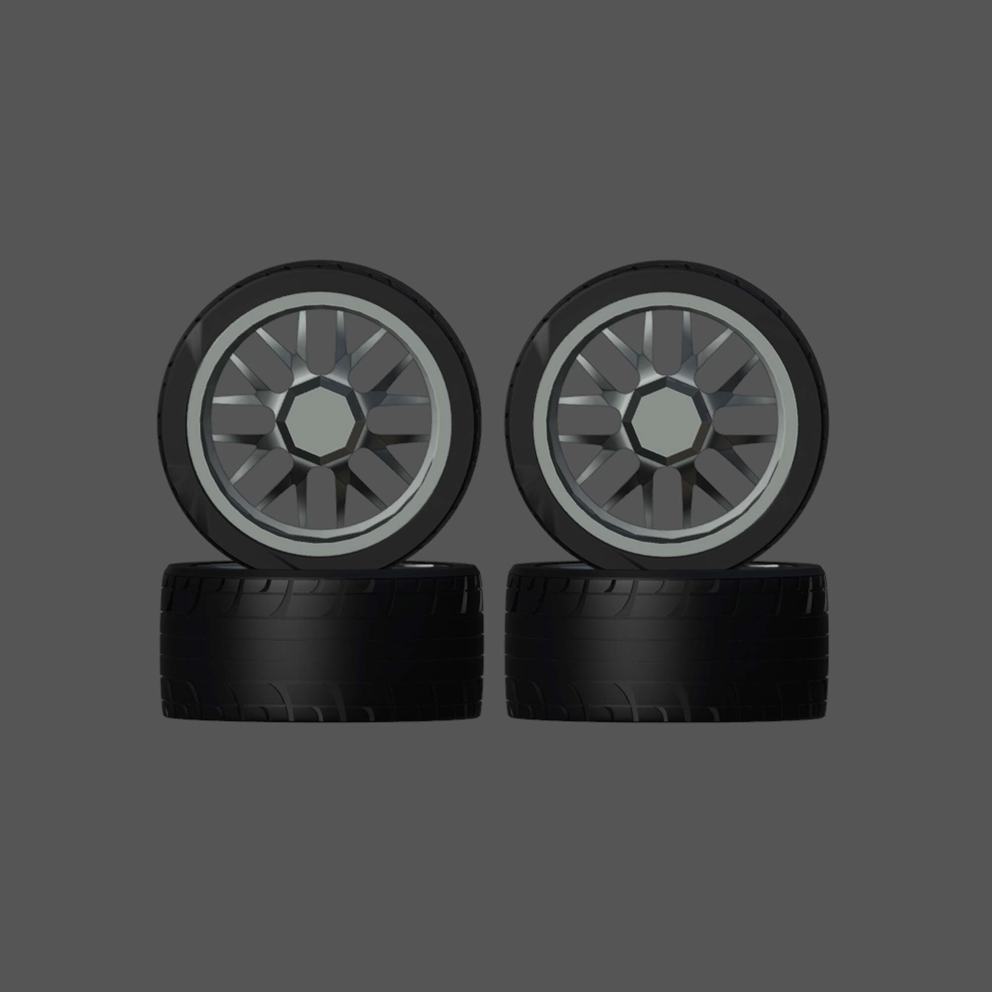 BMW M3 CSL Resin Wheels and Tires Set 1/87 1/64 1/43 1/32 1/24 1/18 1/ ...