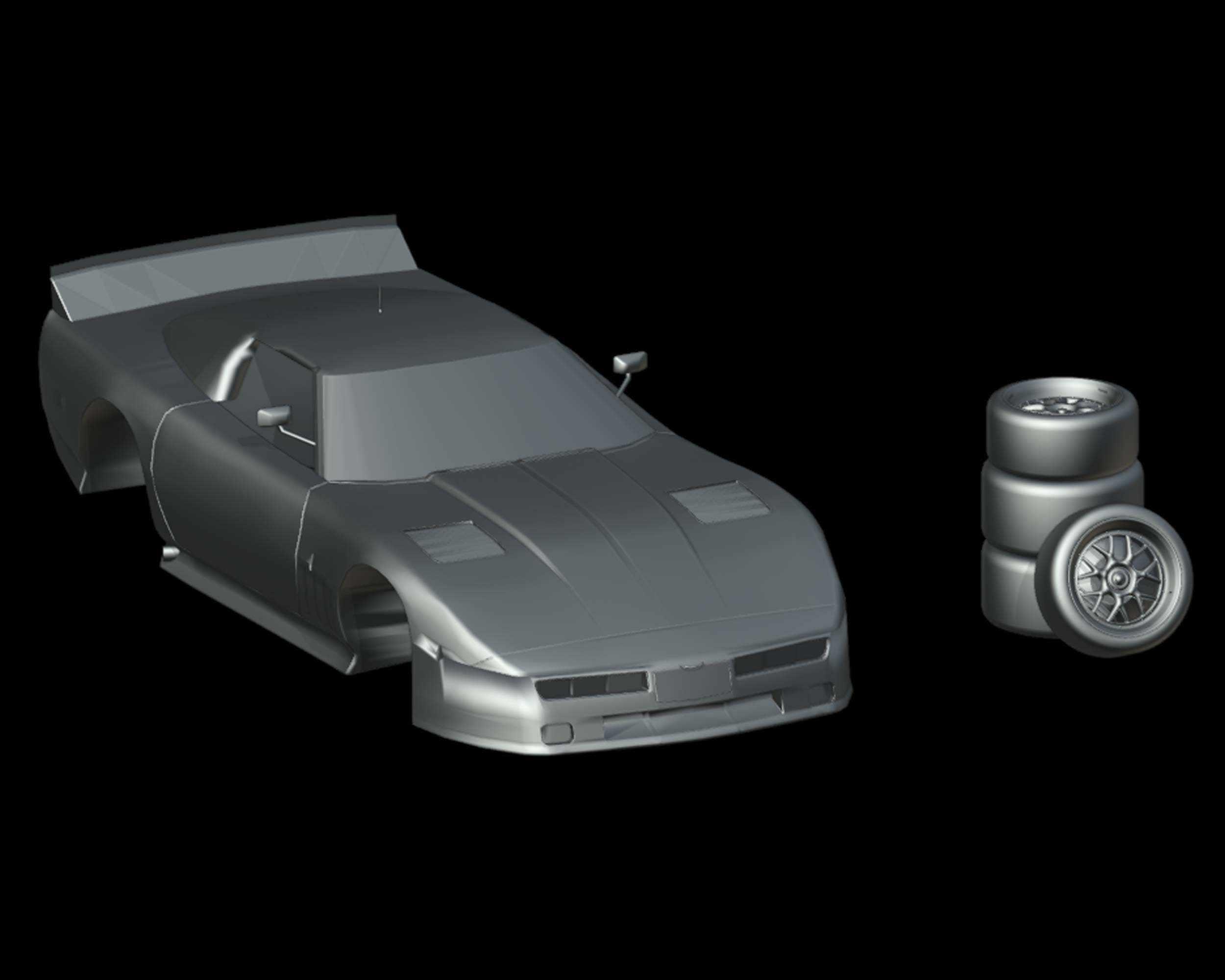 Chevrolet Corvette C4 IMSA GTO (1987) Resin Model Car Kit 1/87 1/64 1/ ...