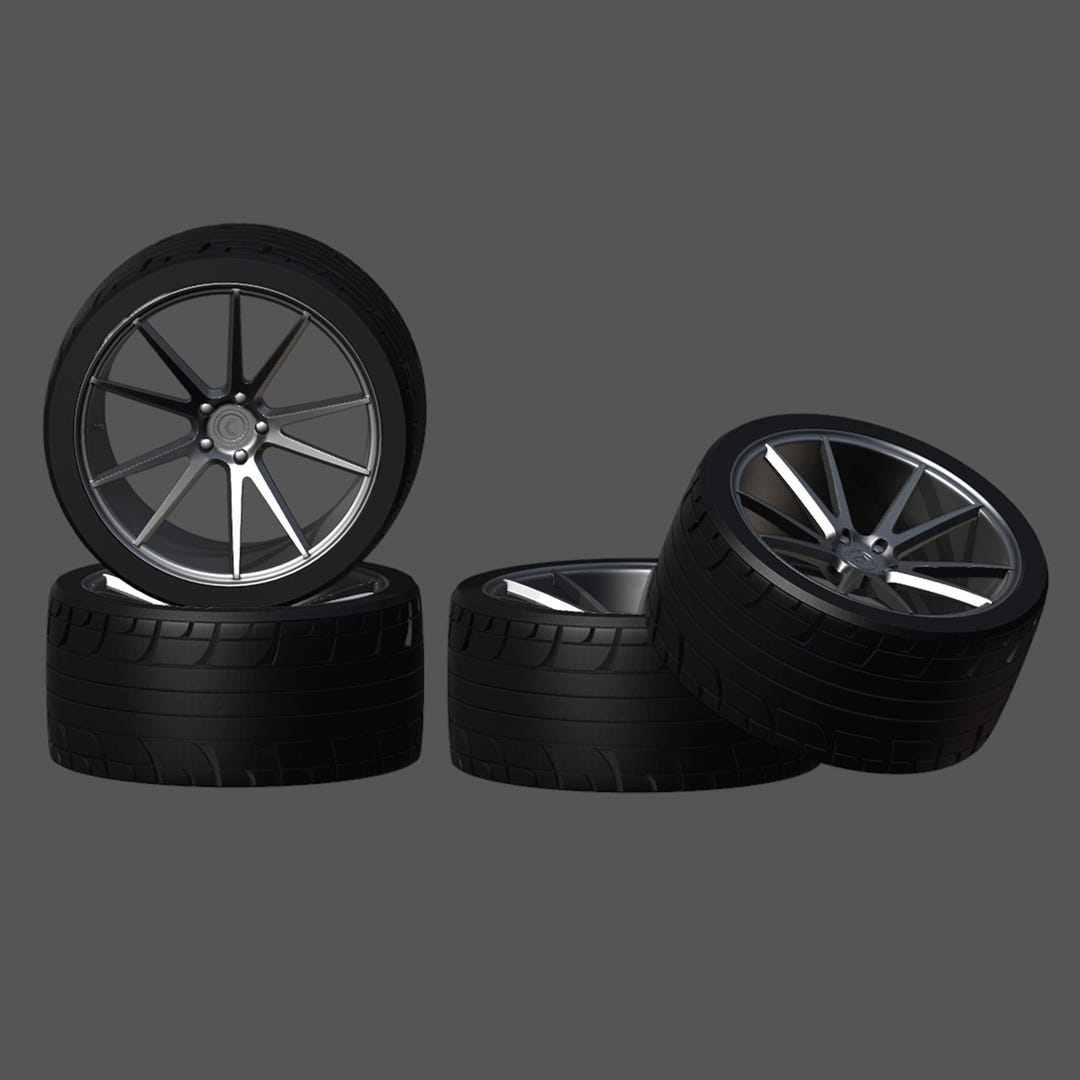 Vossen VPS-301 Wheels and Tires Set 1/87 1/64 1/43 1/32 1/24 1/18 1/12 ...