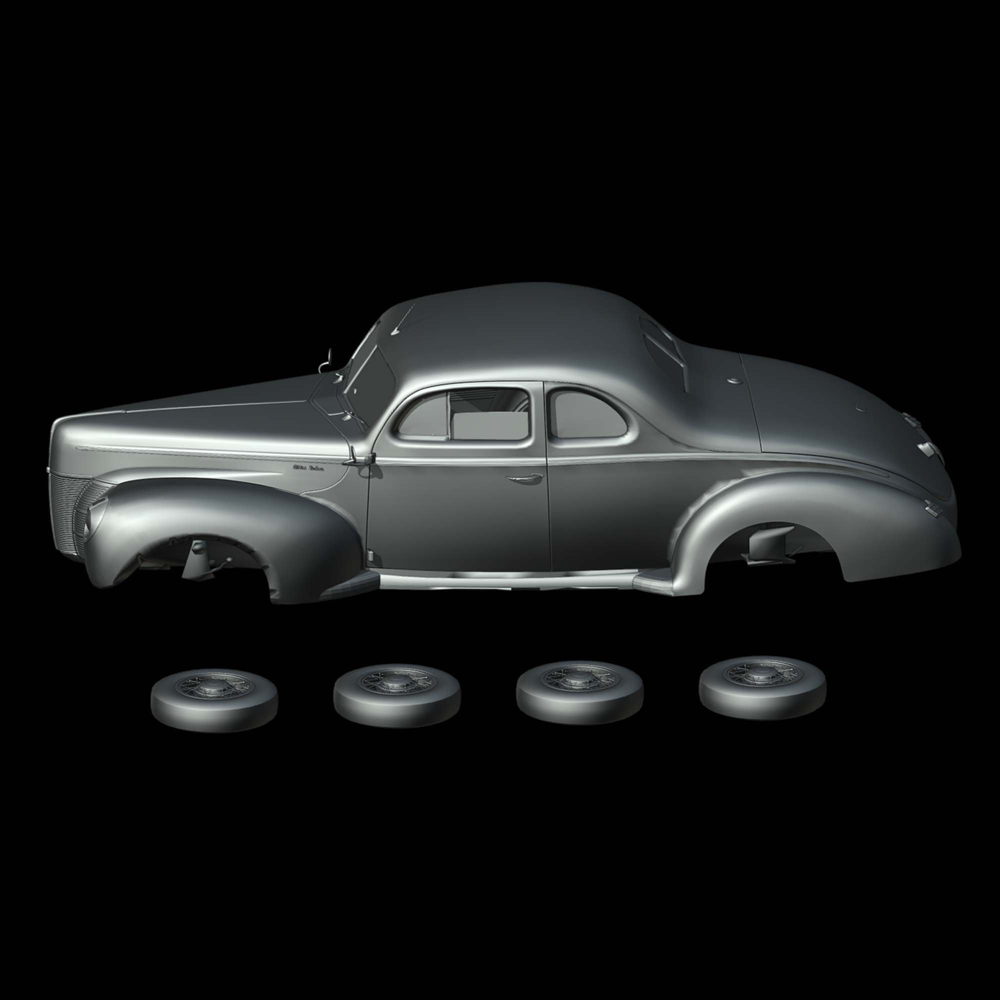 Ford Deluxe Coupe (1940) 1/87 1/64 1/43 1/32 1/24 1/18 Resin Model Car ...