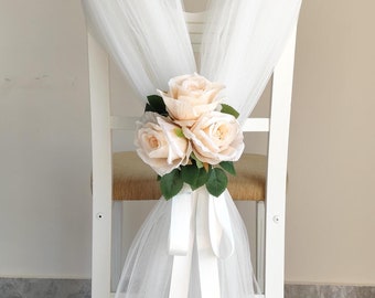 Set of Tulle Sash With Silk Peony Flowers and Satin Ribbon, Wedding ...
